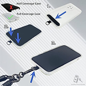 Little Fire Craft Cell Phone Lanyard Crossbody Rope Around the Neck Wrist Strap for Most Smartphone Case Headset Keychain Offices ID - Black/White
