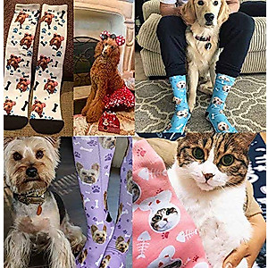 Custom Socks Print Your Photo Pet Dog Face Personalized Crew Socks for Men Women