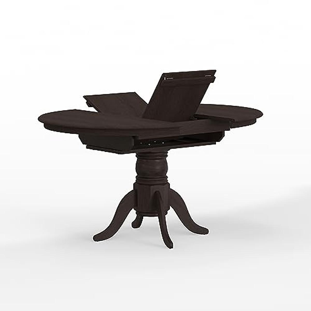 Glenwillow Home 5-PC - Oval Butterfly Leaf Dining Table + X-Back Dining Chairs Dining Set in Dark Walnut