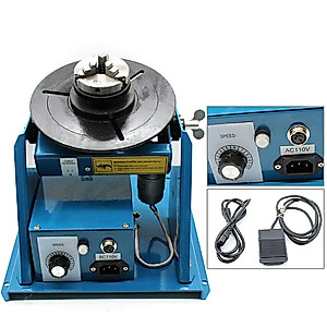 Positioner 110V Rotary Welding Positioner 2-10 r/min High Speed Portable Welder Positioner Mini Turntable Table Machine (2.5" 3 Jaw)