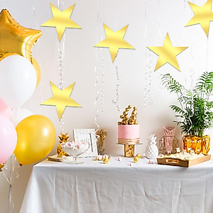 40 Pcs 11 Inch Large Gold Star Cutouts Gold Stars Decoration Double Printed Paper Stars Movie Night Supplies Hollywood Theme Party