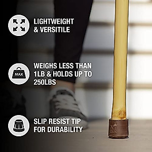 Brazos Rustic Wood Walking Stick, Bamboo, Traditional Style Handle, for Men & Women, Made in the USA, Tan, 55"