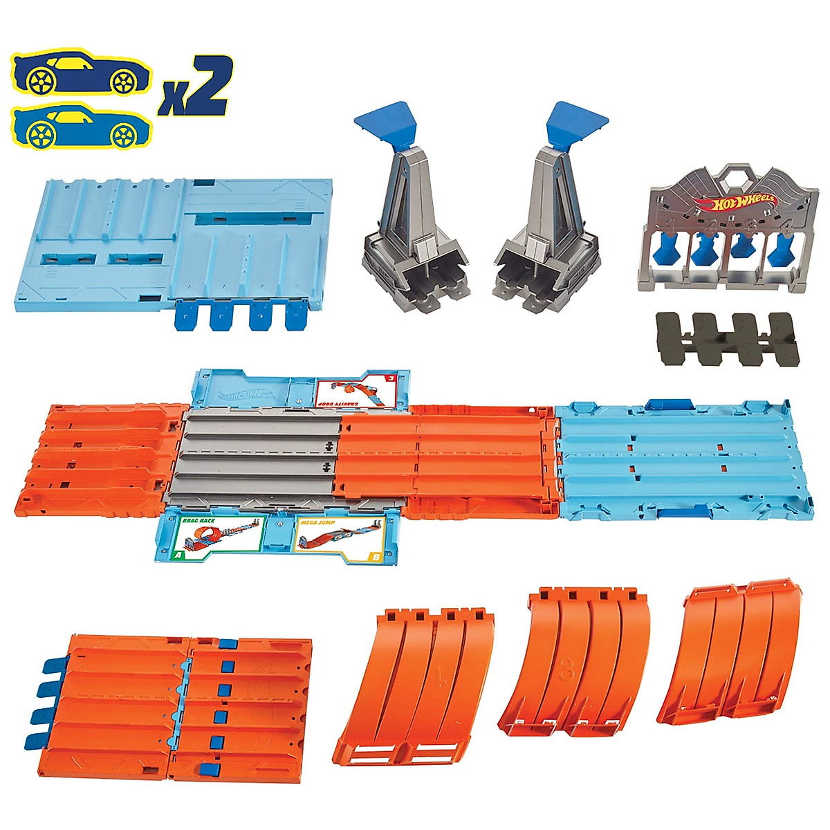 Hot Wheels Race Crate with 3 Stunts in 1 Set Portable Storage Ages 6 to 10