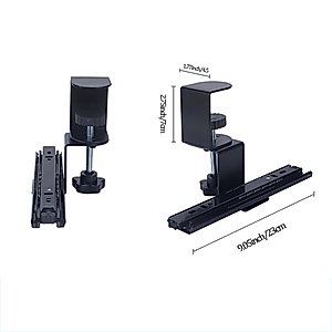 Niciksty Keyboard Tray Clamp Under Desk with Adjustable Clamp and 7.87IN Rail Set for DIY Custom Wooden Keyboard Trays (Tray Not Included), Under Desk Pull Out Slider Track with C-clamp Mount System