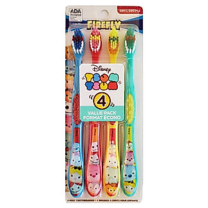 Firefly Disney Soft Kids Toothbrushes - 4 Brushes - Variety Pack