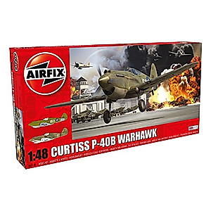 Airfix WWII Curtiss P-40B Warhawk 1:48 Military Aircraft Plastic Model Kit
