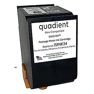 New Compatible ISINK34 Quadient Neopost Compatible Ink Cartridge for IM 3, IM4, IS3 & 4 Series Mailing Machines - Manufactured w/ New Components