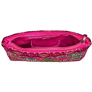 ‘ale by alessandra Women's Peach of Cake Hand Embroidered Beaded Clutch, Pink, One Size