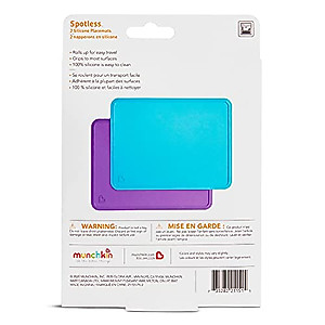 Munchkin® Spotless™ Silicone Placemats for Kids, 2 Pack, Blue/Green