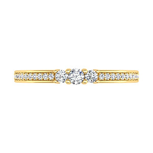 10k Yellow Gold 3-Stone Diamond Engagement Ring (0.22 Carat) - IGI Certified (Ring Size 5)