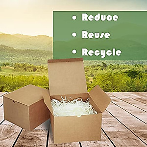 Brown Gift Box with Lids 10Pack 7x7x5 Inches, Kraft Gift Boxes for Christmas, Bridesmaid Proposal Gifts,Baby Shower, Wedding, Birthday Party, Graduation, Easy Assembly Box With 66 Feet Twine