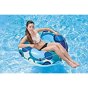 Poolmaster 48-Inch Swimming Pool Float Inner Tube, Teal Bright Circles