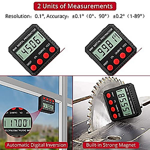 2-in-1 Angle Finder Protractor with Miter Calculator, XUNTOP 0~230° 400mm Digital Torpedo Level Angle Finder Gauge Meter IP54 Protected Electronic Bubble Inclinometer