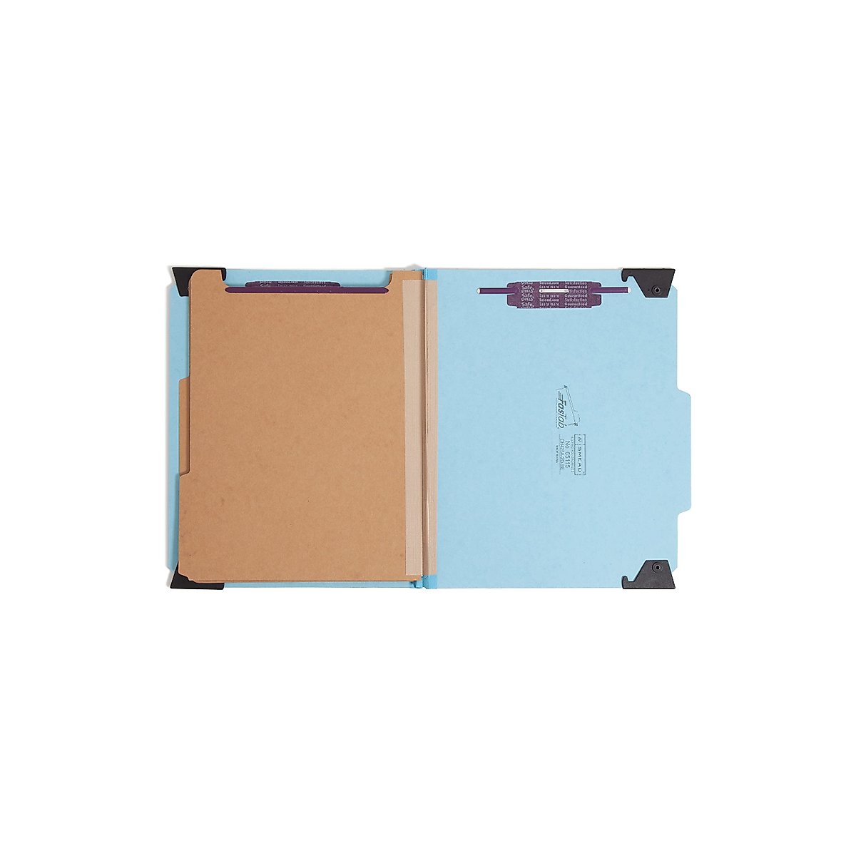 Smead FasTab Hanging Pressboard Classification Folder with SafeSHIELD Fasteners, 2 Dividers, 2/5-Cut Built-in Tab, Letter Size, Blue, 10 per Box (65115)