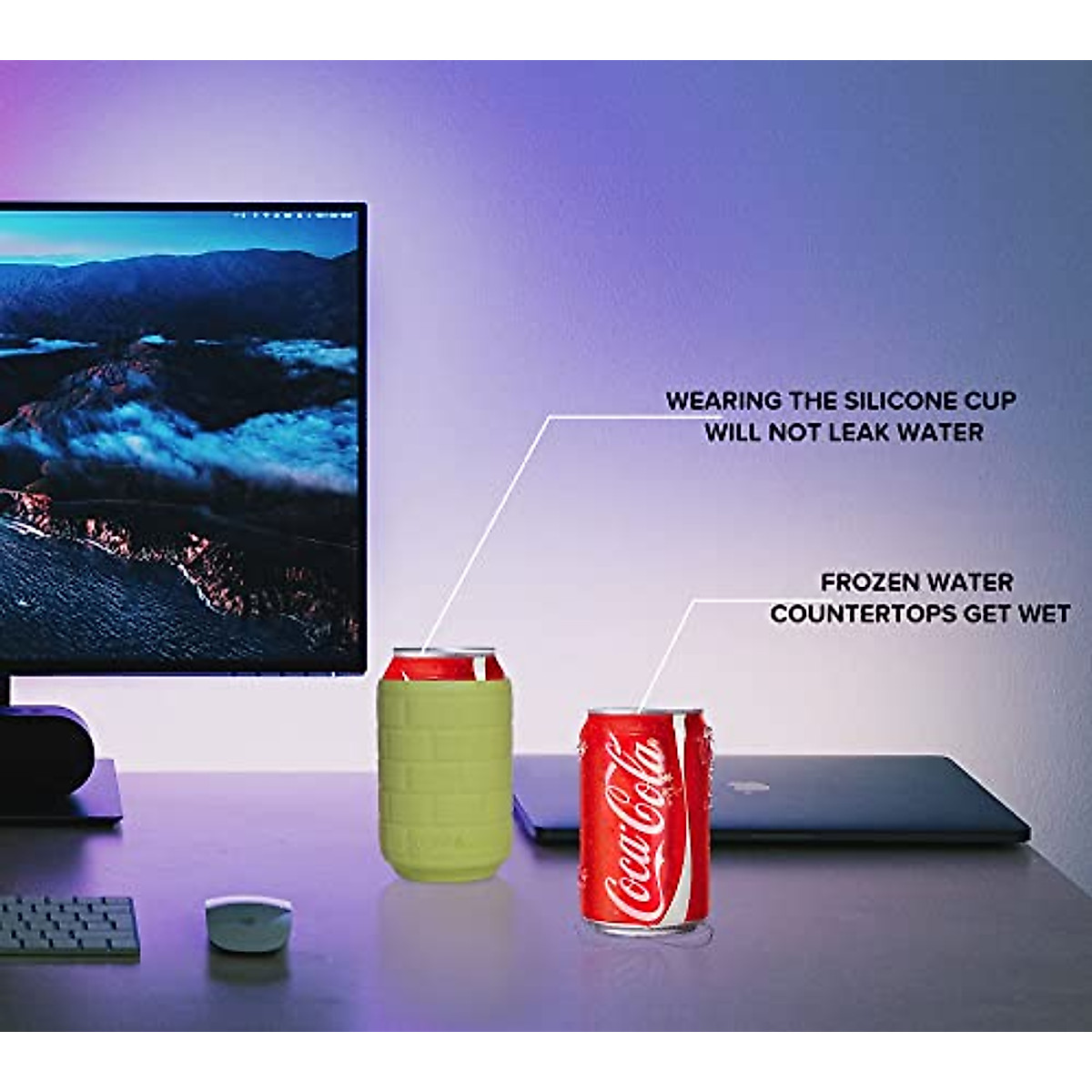 Soft Silicone Sleeves Insulators for Standard Soda/Beverage/Beer Can, 12OZ Standard Can Cold Insulating Covers, Soda Sleeves Coolers Holder, Non-slip Beverage Can Coolier Sleeves (Gray)