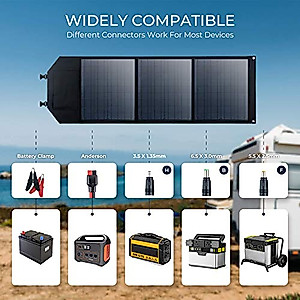 ZODIC 60w Portable Solar Panel, Solar Panel with Kickstand, 2USB and DC 18V, Upgraded Foldable Solar Panels for Camping, Laptops, Motorhome, Caravan