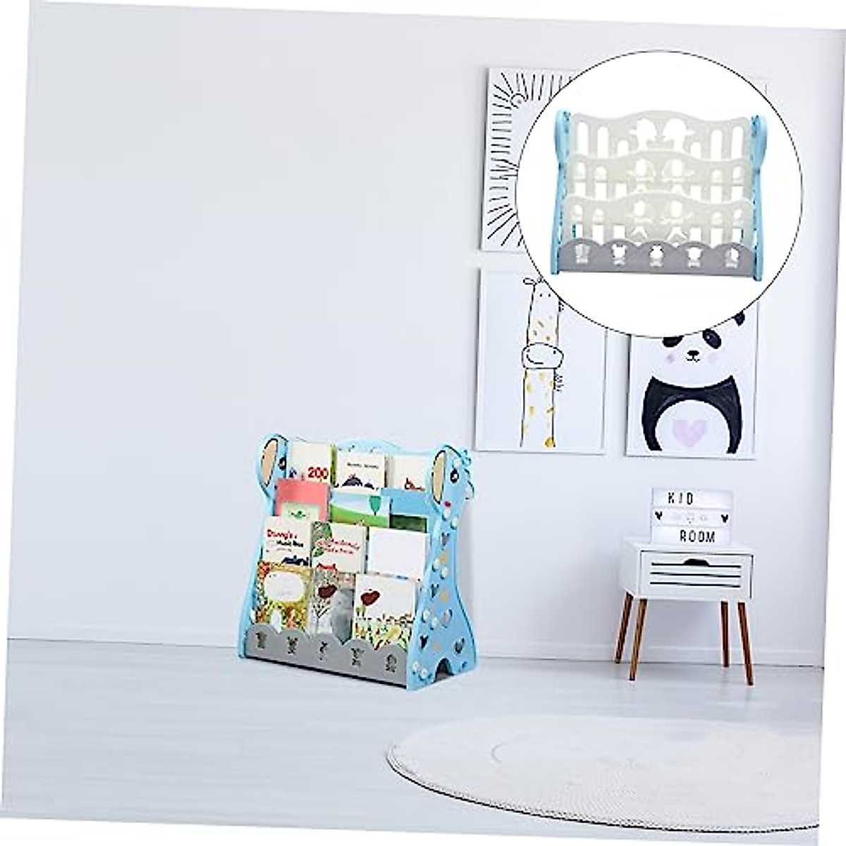 Small Bookshelf Kindergarten Bookshelf Kids Bookcase Book Shelf for Kids Rooms Storage Frame Kindergarten Bookcase Divided Desk Shelf Home Book Stand Water Proof Storage Rack