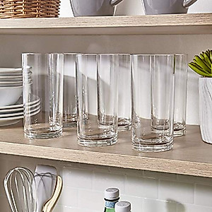 US Acrylic Classic 16 ounce Premium Quality Plastic Water Tumblers in Clear | Set of 6 Drinking Cups | Reusable, BPA-free, Made in the USA, Top-rack Dishwasher Safe