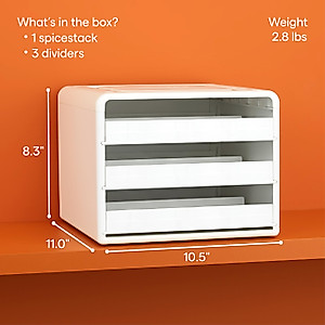 YouCopia SpiceStack Spice Rack Organizer, Adjustable, White