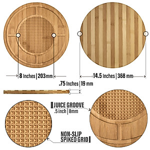 Prosumer's Choice Bamboo Butcher Block Cutting and Chop Board with Juice Groove for Meat Carving - Dual sided