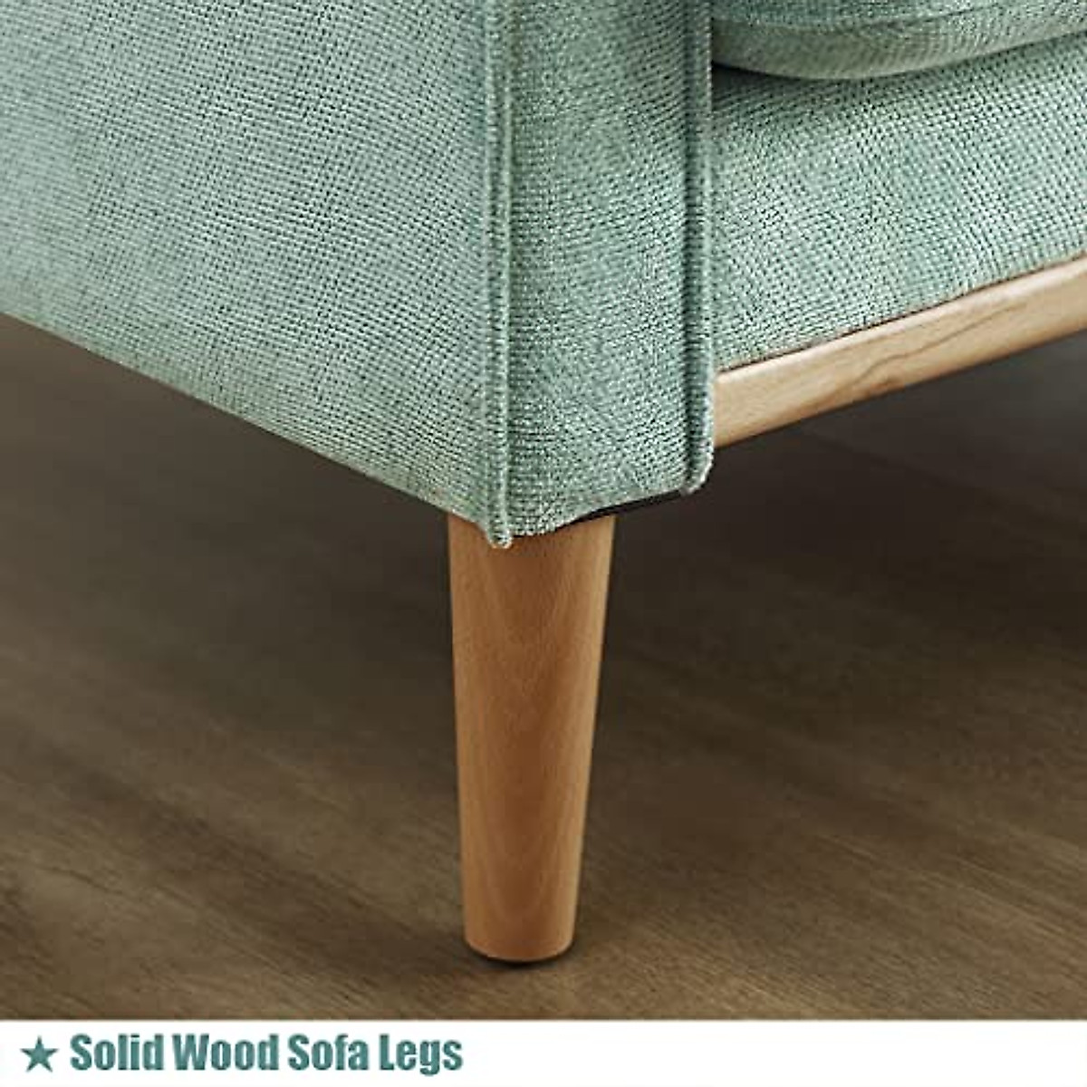 PEFEK Loveseat Couches for Living Room Futon Couch Love Seat Small Sofa 2 Seater with Waterproof Fabric, USB Charge & 2 Pillows for Better Lumbar Support (Light Green)