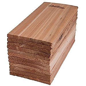 Grilling Planks - 12 Pack Cedar - Premium Extra Thick 1/2 Inch Western Cedar for Barbecue Salmon, Seafood, Steak, Burgers, Pork Chops, Vegetables and More!