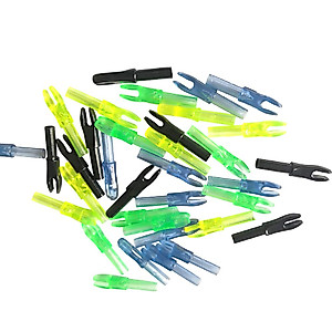 AMEYXGS 50 Pack Archery Arrow Nocks Plastic Arrow Nocks Tails for ID 4.2mm Arrow Shaft Carbon Arrow End Accessories (Yellow)