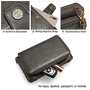 S-ZONE Crossbody Cell Phone Purse Wristlet Wallets for Women RFID Blocking Phone Wallet with 2 Straps