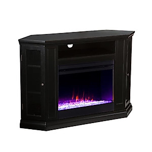BOWERY HILL Engineered Wood Color Changing Electric Fireplace in Black
