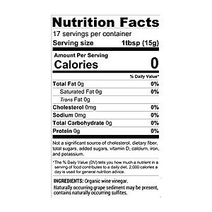Greek Red Wine Vinegar - Organic - NonGMO - Gluten Free - Paleo - 6% Acidity - Premium
