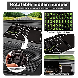 DJZNDINGJIEJIE 4-in-1 Non-Slip Phone Pad for Car Multifunctional Dashboard Mat Anti-Skid Car Dashboard Sticky Pad Car for Cell Phone Holder Navigation Frame (White)