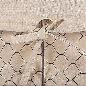 DII Farmhouse Chicken Wire Storage Baskets with Liner, Small, Rustic Natural, 9x7x6", 3 Piece