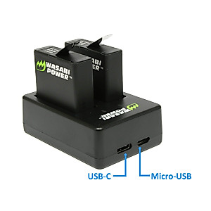 Wasabi Power Dual Charger for Hero 8 Black, Hero 7 Black, Hero 6 Black, Hero 5 Black, Hero 2018