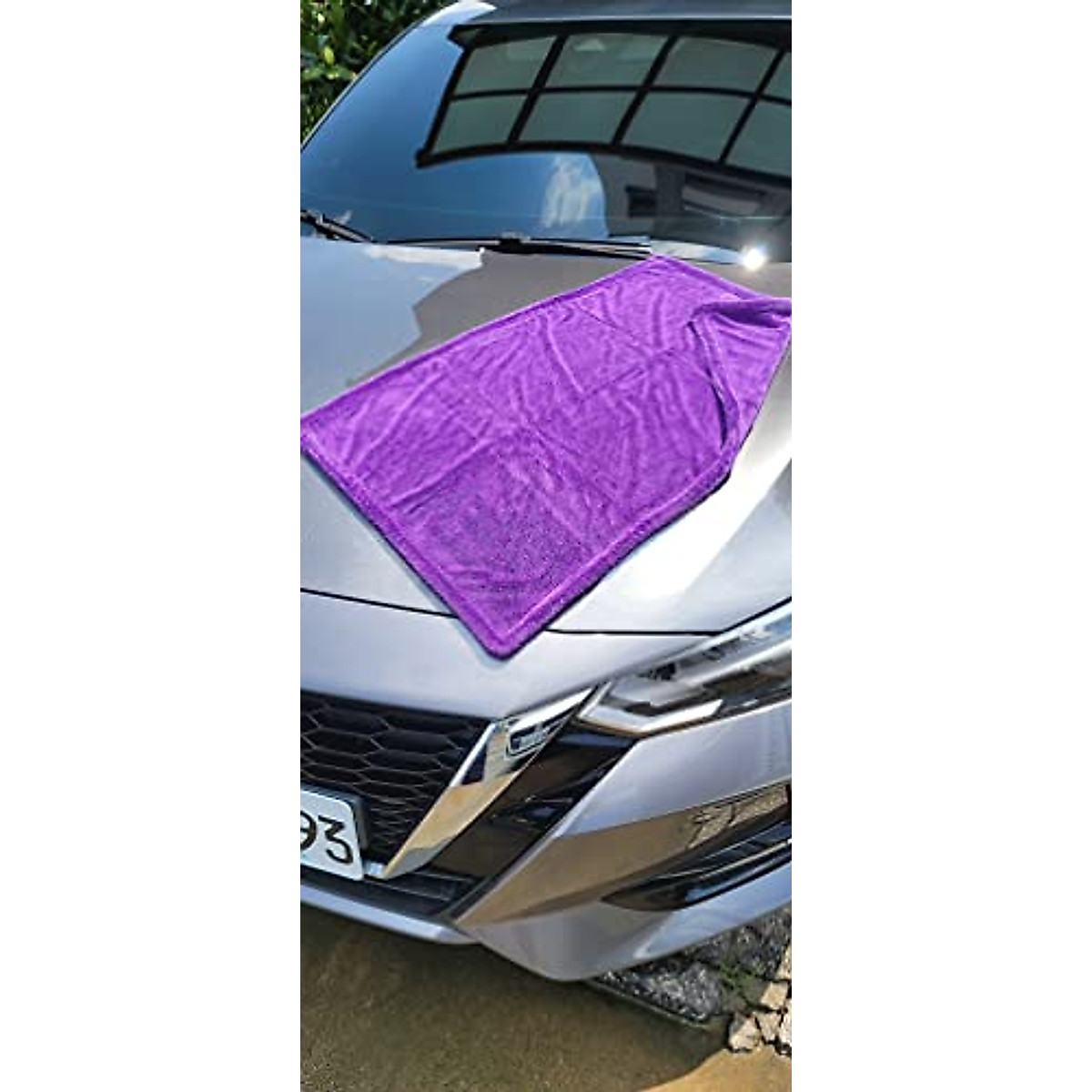 DEUTSCHMOTOR Super Fast 1600 GSM Large Microfiber Drying Towels 31"x20" (80x50cm) one Towel drys one car 2022 Twist-Loop Design (Purple)
