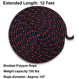 Kayak Tie Down Straps Canoe Bow and Stern Heavy Duty Cargo Ratchet Pulley Rope Hanger (Black Sleeve Elite, 12 Feet,2pack)