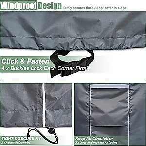 Gasadar Outdoor Furniture Cover Waterproof, Outdoor Sectional Cover, 500D Heavy Duty, All Weather Protection Rectangular Patio Covers for Outdoor Furniture Set, 126" L x 64" W x 29" H -Grey