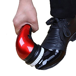 Electric Shoe Polisher Brush, Shine Kit, Electric Shoe Polisher Brush Shoe Shiner Dust Cleaner Portable Leather Care Kit for Shoes, Bags, Sofa,A Clean