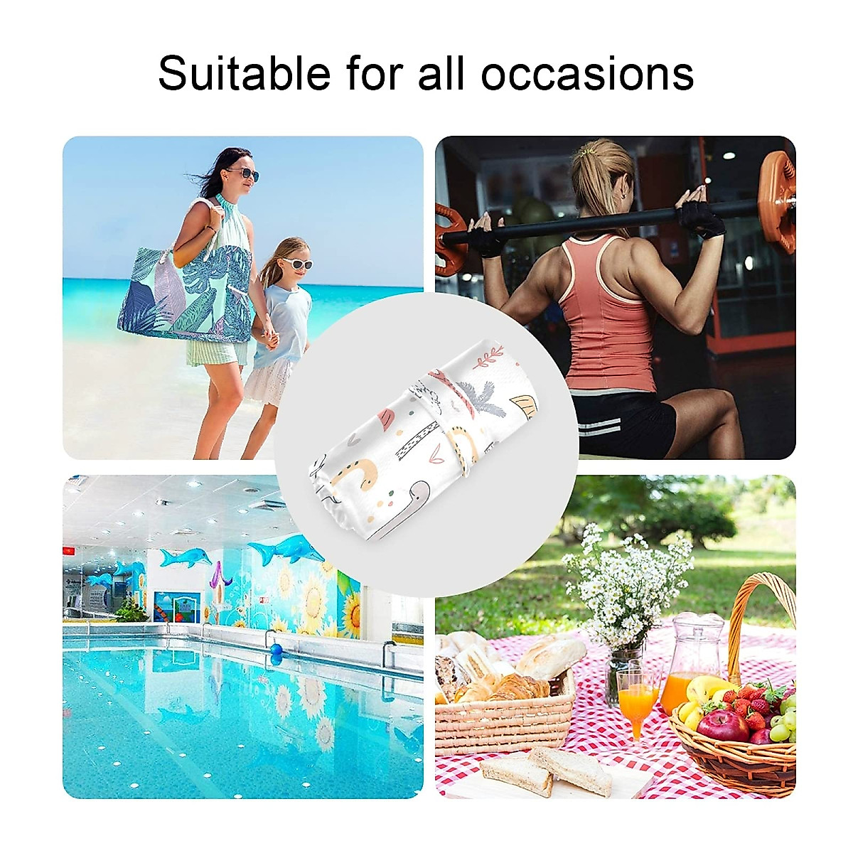 GOODOLD 2pcs Travel Wet and Dry Bag, Fashion Waterproof Wet Bags for Diapers, Swimwear, ect. Beach/Travel, Carton Dinosaur
