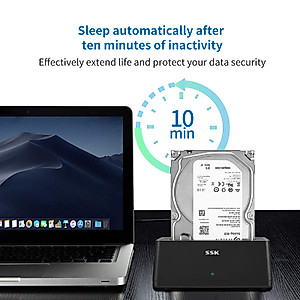 SSK USB 3.0 to SATA External Hard Drive Docking Station Enclosure Adapter for 2.5 & 3.5 Inch HDD SSD SATA, super speed up to 5Gbps, Support UASP no drivers needed(20TB Supports)