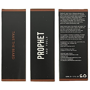 Prophet and Tools Unscented Beard Oil, Organic Revolutionary Formula helps for Thicker Beard Growth, Soften Hairs, Relieve Itch and Dryness, Great for Long Beards, 2oz