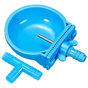 PATIKIL 84.5mm Width Rabbit Waterer Cups, 5 Pack Automatic Poultry Nipple Drinker Bowl Spilt for Small Animals Hamster Drinking, Blue