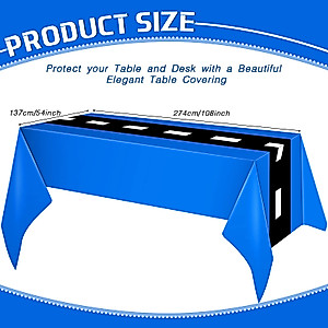 Irenare Car Birthday Party Supplies Racing Party Decorations Road Tablecloth Racetrack Table Runner Table Covers for Kids Boy Car Theme Birthday Party, 54 x 108 Inch (Blue,3 Sheets)