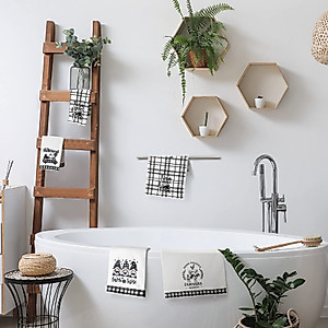 Patelai 6 Pieces Farm Animal Kitchen Towels, Farmhouse Rooster Cow Dish Cloths Hand Towels for Home Kitchen Dish Towels