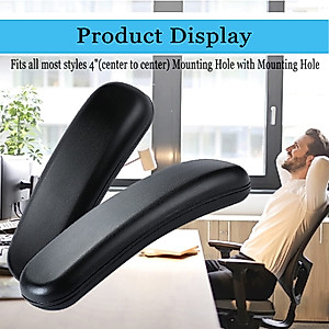Wimdoyily Office Chair Arm Replacement Armrest Pads (Set of 2) Oval Shaped Office Chair Parts Arm Rest for Desk Chair with Mounting Hole Patterns Screws