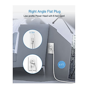 Surge Protector Extension Cord 6 Feet, TESSAN Flat Plug Power Strip with 6 Outlet and 3 USB Ports, 3 Prong Desk Charging Station for Home Office Supplies, Dorm Room Essentials, 13A/1625W, 1050J White