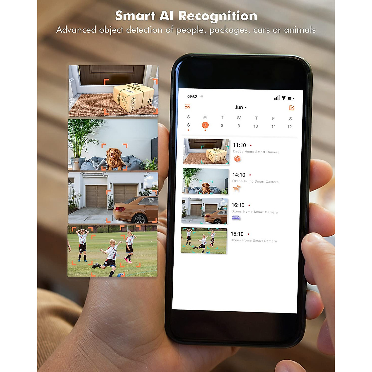 Dzees Wireless Security Camera Outdoor with Magnetic Mount, 4MP Battery Powered Security Cameras Wireless Outdoor for Home Security, AI Motion Detection/2-Way Talk/Color Night Vision/Ip66/Cloud/SD