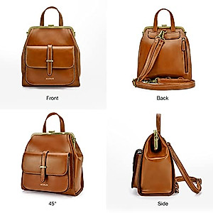 ECOSUSI Small Backpack Purse PU Leather Mini Backpack Travel Casual Ladies Shoulder Bag