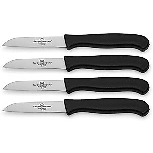 Sword & Crown Professional (Made in Germany, Solingen) Paring Knife Set of 4 Easy to Grip, Super Sharp, Rust and Corrosion Free Dishwasher Safe 3" Paring Knives/Vegetable Knives (4 piece)