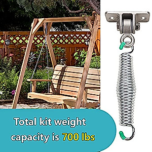 Butizone Porch Swing Hanging Kit, 304 Stainless Steel Swing Hangers and Galvanized Springs for Ceiling Mount Porch Swings and Hammock Chairs, 700 Lbs. Capacity, Set of 2