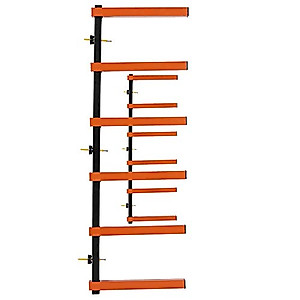 ECOTRIC 6 Levels Shelf Lumber Rack Lumber Storage Rack Lumber Organizer Wood Organizer Steel Wall Mounted Max 600 Lb (1 Pack)